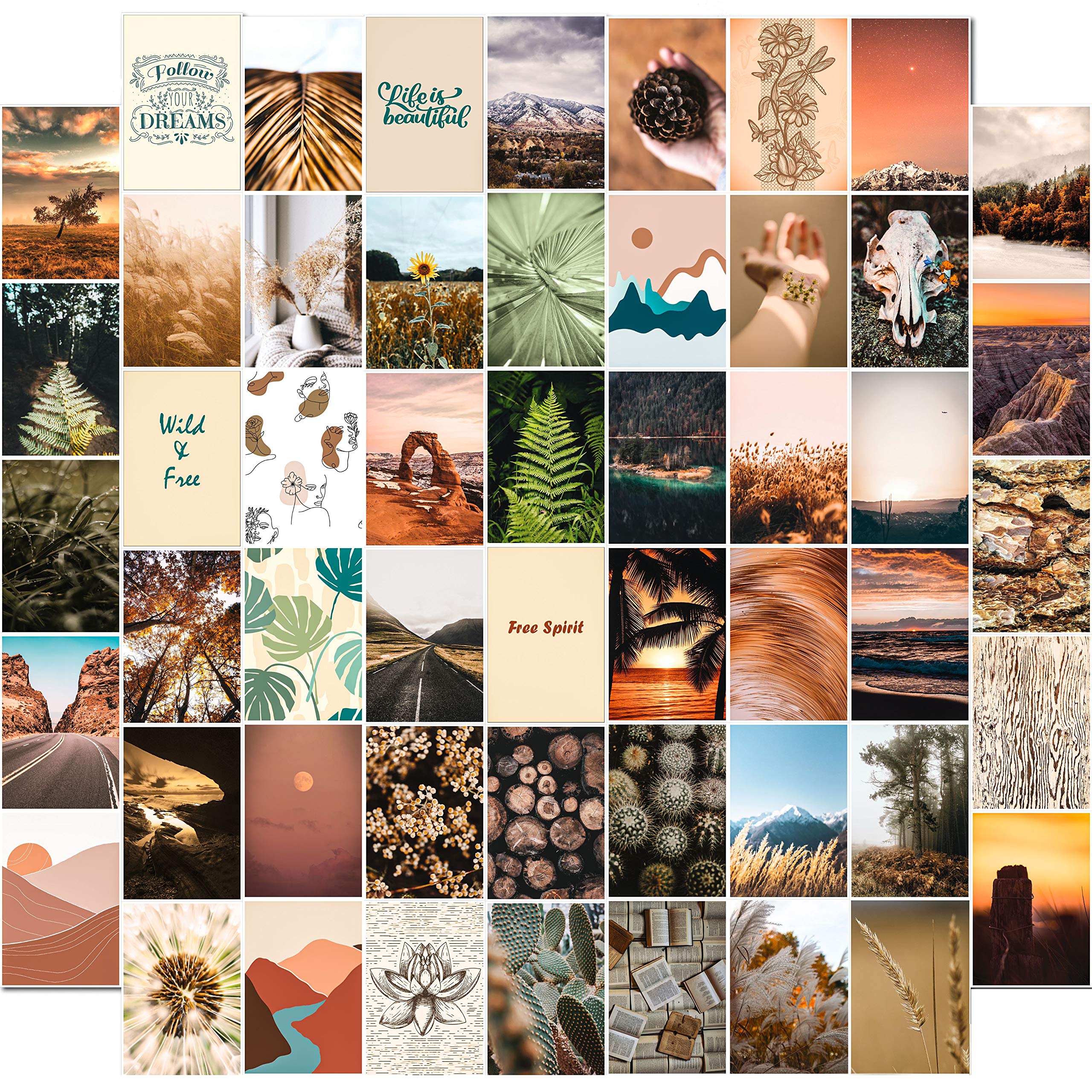 Buy Wall Collage Kit - Boho Wall Decor | 50 Prints 4x6 inch Set ...