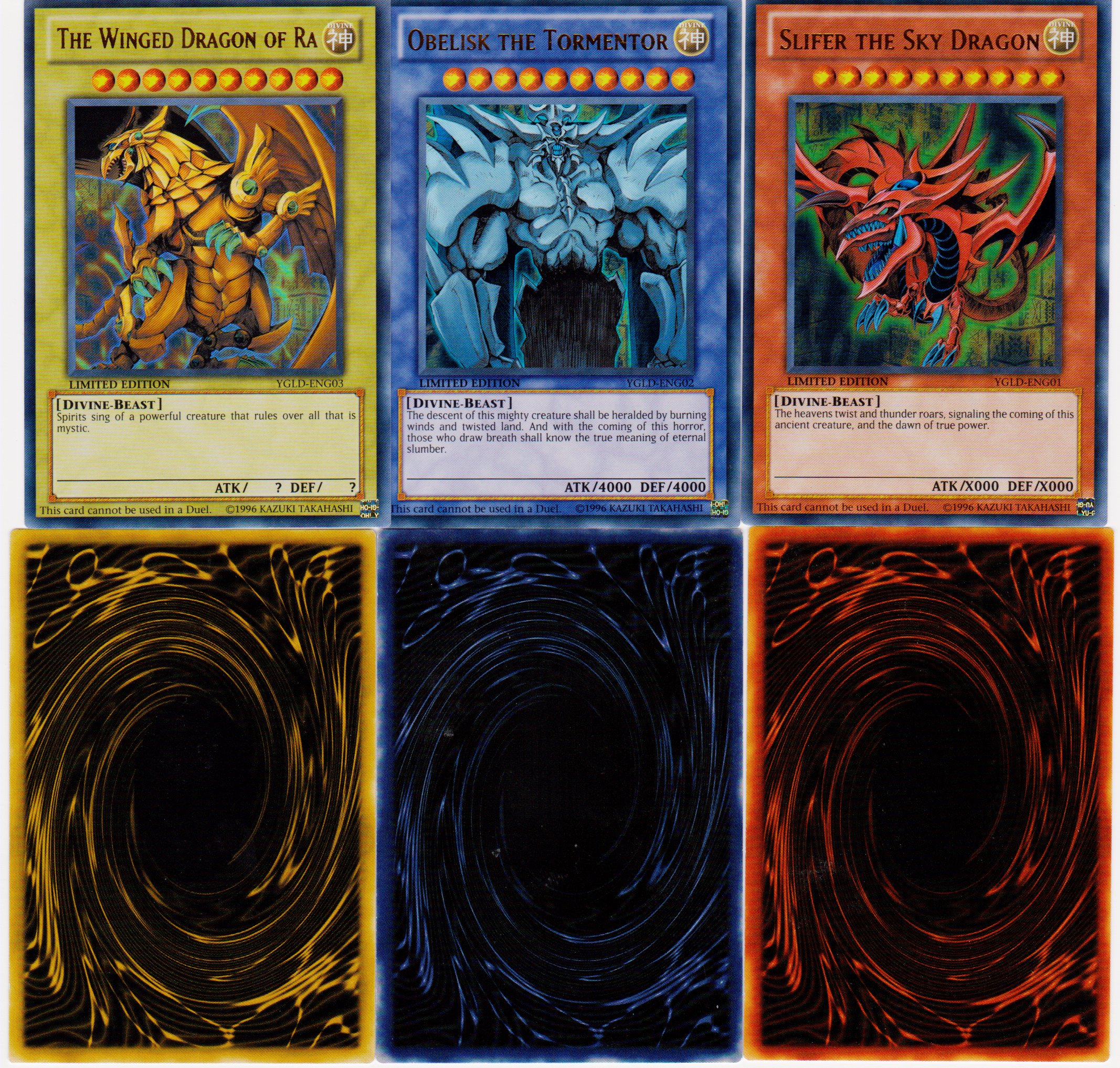 Obelisk The Tormentor YGLD ENG02 Ultra Rare Limited Edition Yugioh