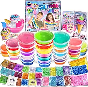 Amazon.com: Jumbo Slime Kit for Girls and Boys 10-12, FunKidz 33 ...