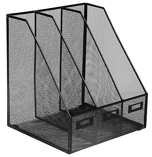 3 x Executive Mesh Magazine File Rack - Silver pk3: Amazon.co.uk ...