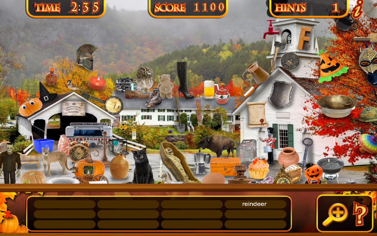 Hidden Objects – Fall Harvest & Autumn Halloween Season Time Puzzle ...