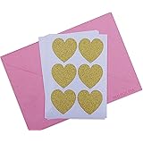 Amazon.com: 20 rose gold foil heart stickers, gold foil envelope seals ...