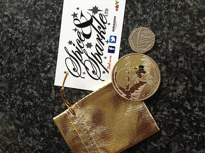 Merry Christmas Santa Claus Wishing Coin .999 Fine Gold Plated Coin by ...