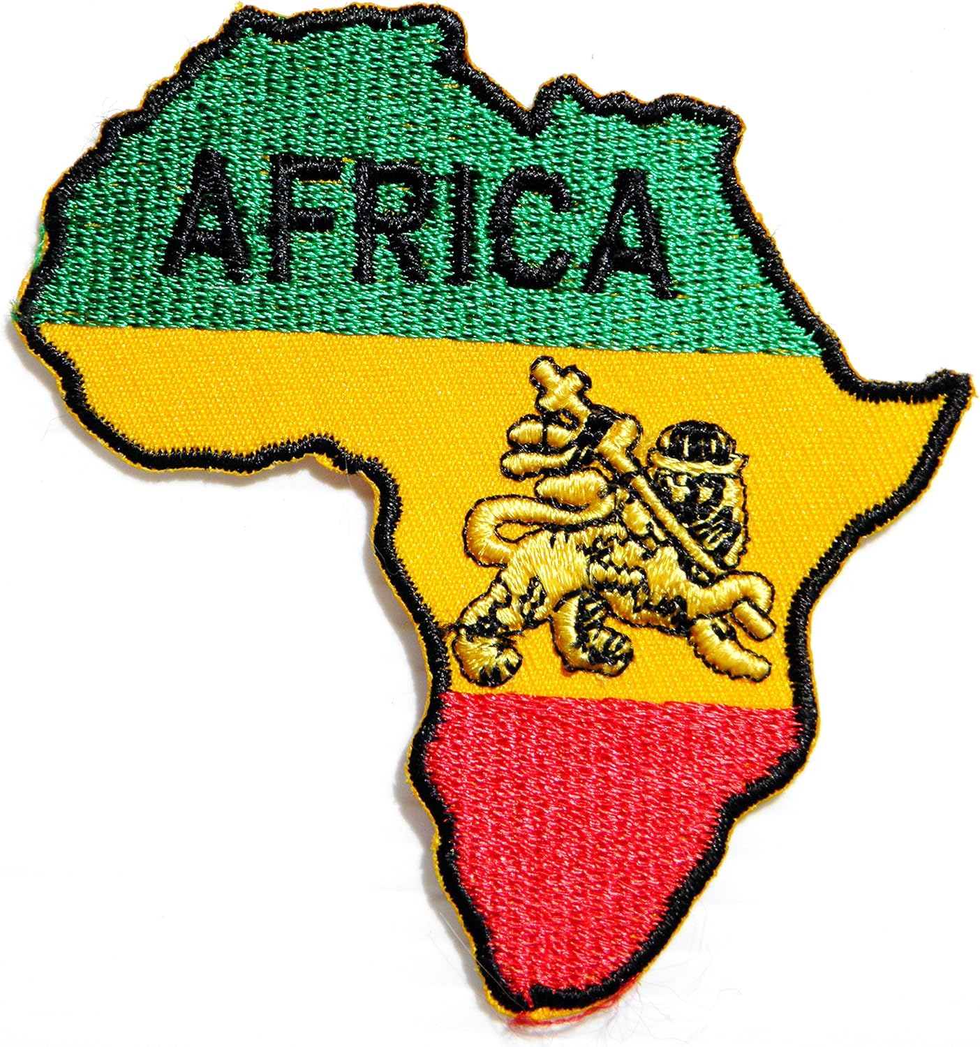 AFRICA MAP PATCH The Lion of Judah Cloth Badge/Emblem Biker Jacket ...