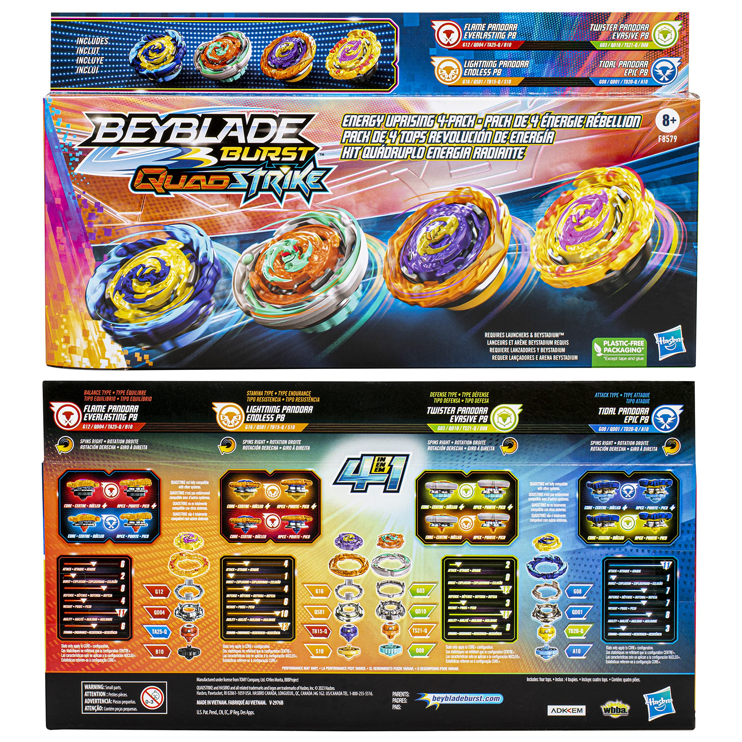 Mua BEYBLADE Burst QuadStrike Energy Uprising 4-Pack with 4 Spinning ...