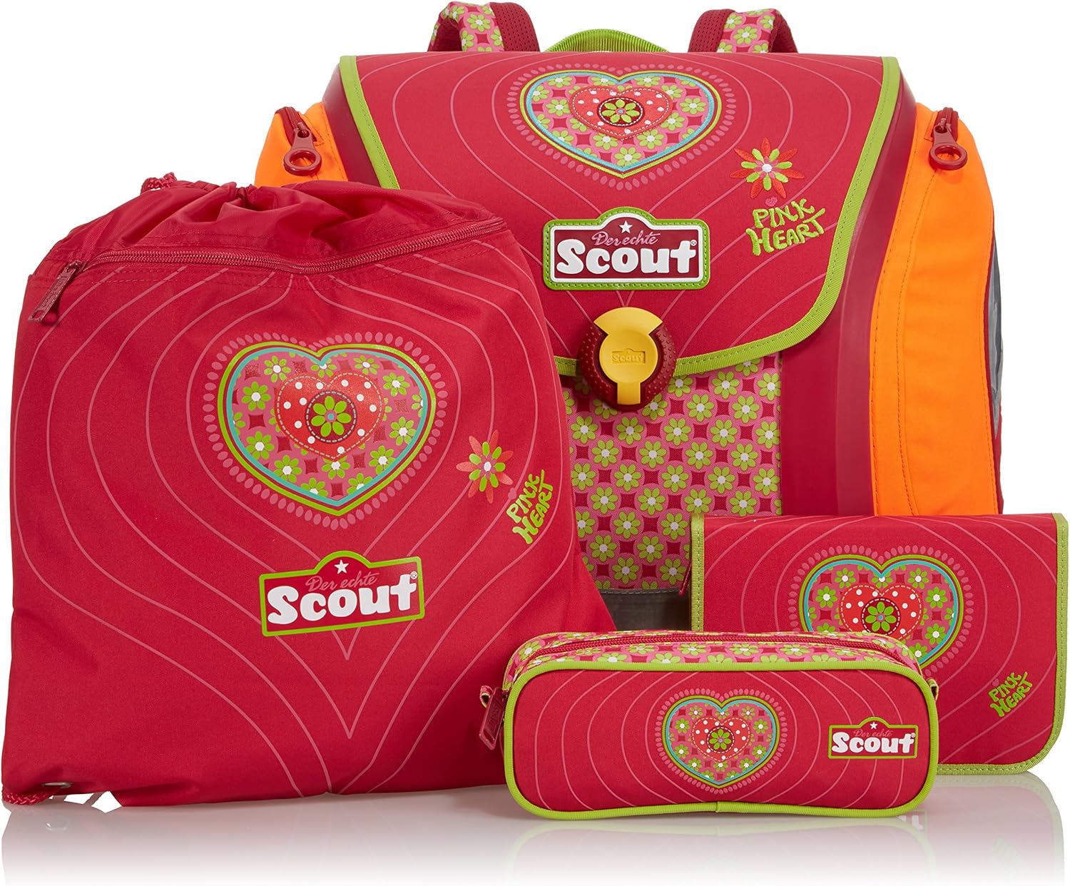 Scout Schulranzen-Set Basic Mega Set 4 TLG Pink Heart 97 cm Pink ...