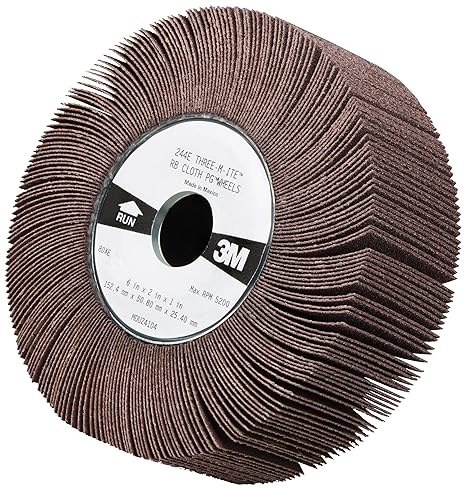 3M Flap Wheel 241E, Aluminum Oxide, 6" Diameter x 1" Width, 100 Grit ...