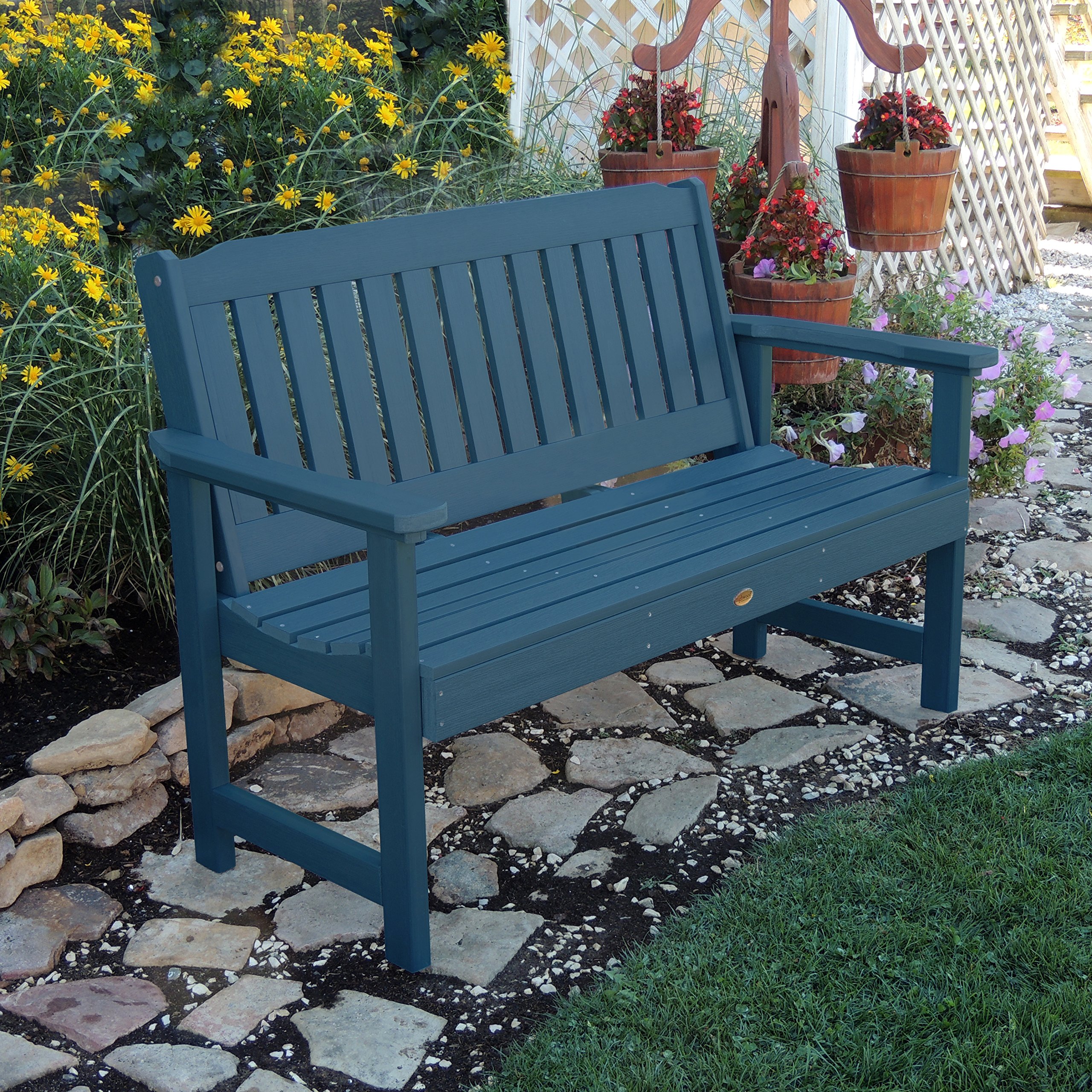 highwood AD-BENW1-NBE Lehigh Garden Bench, 5-Feet, Nantucket Blue