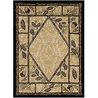 Amazon.com: Rustic Lodge Wooded Pine Cone 5x7 Area Rug, 5'3x7'3 : Home ...