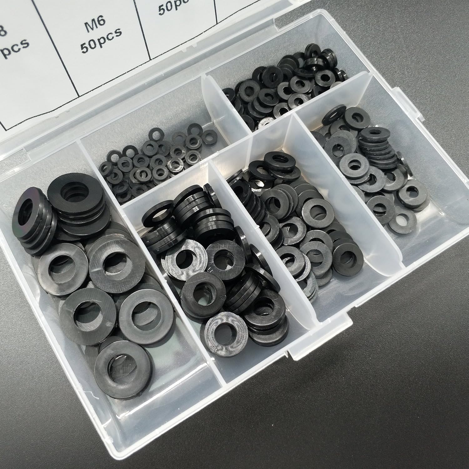 M2.5 M3 M4 M5 M6 M8 Boeray 330pcs Metric Black Nylon Plastic Washer ...