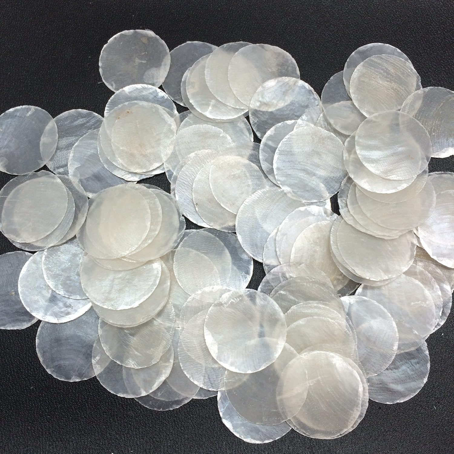 Amazon.com: PEPPERLONELY 100 PC Round Natural Capiz Sea Shells, 1 Inch ...