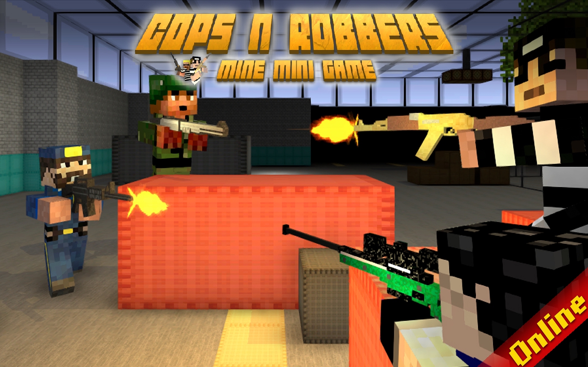 Cops N Robbers (FPS) - Mine Mini Pixel Style Gun Shooter & Survival ...