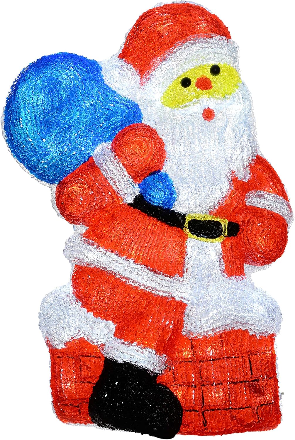 WeRChristmas Pre-Lit Acrylic Santa with Sack Christmas Decoration with ...