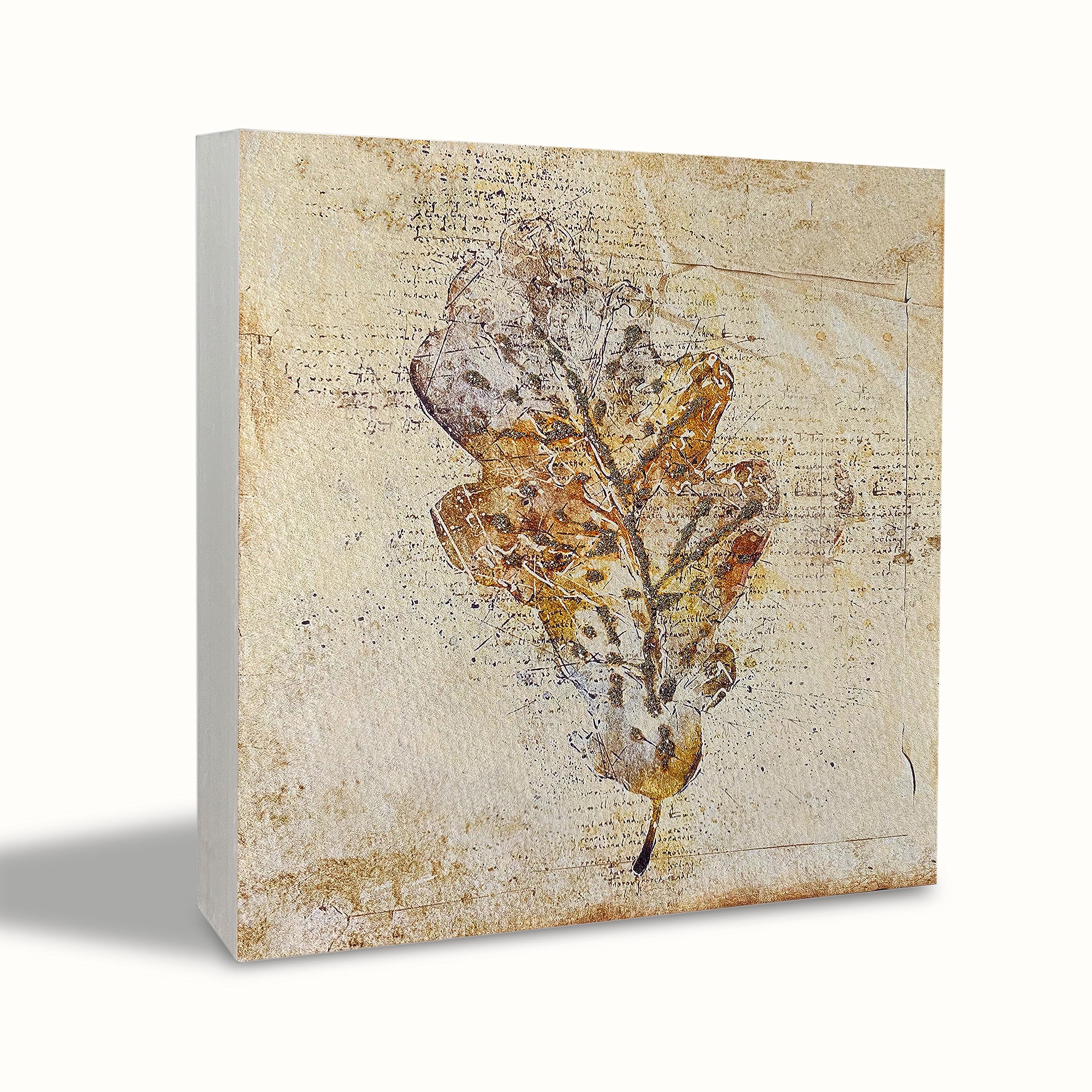 mini KEUSPI Fall Desk Decor,Boho Fall Leaves Farmhouse Wood Block Sign ...