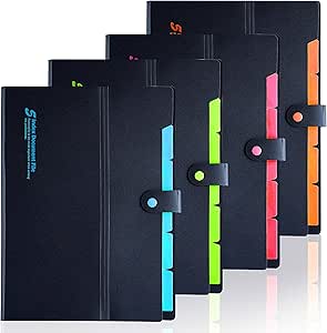 Amazon.com : FANWU 4 Pack Expanding File Folders with 6 Pockets, A4 ...