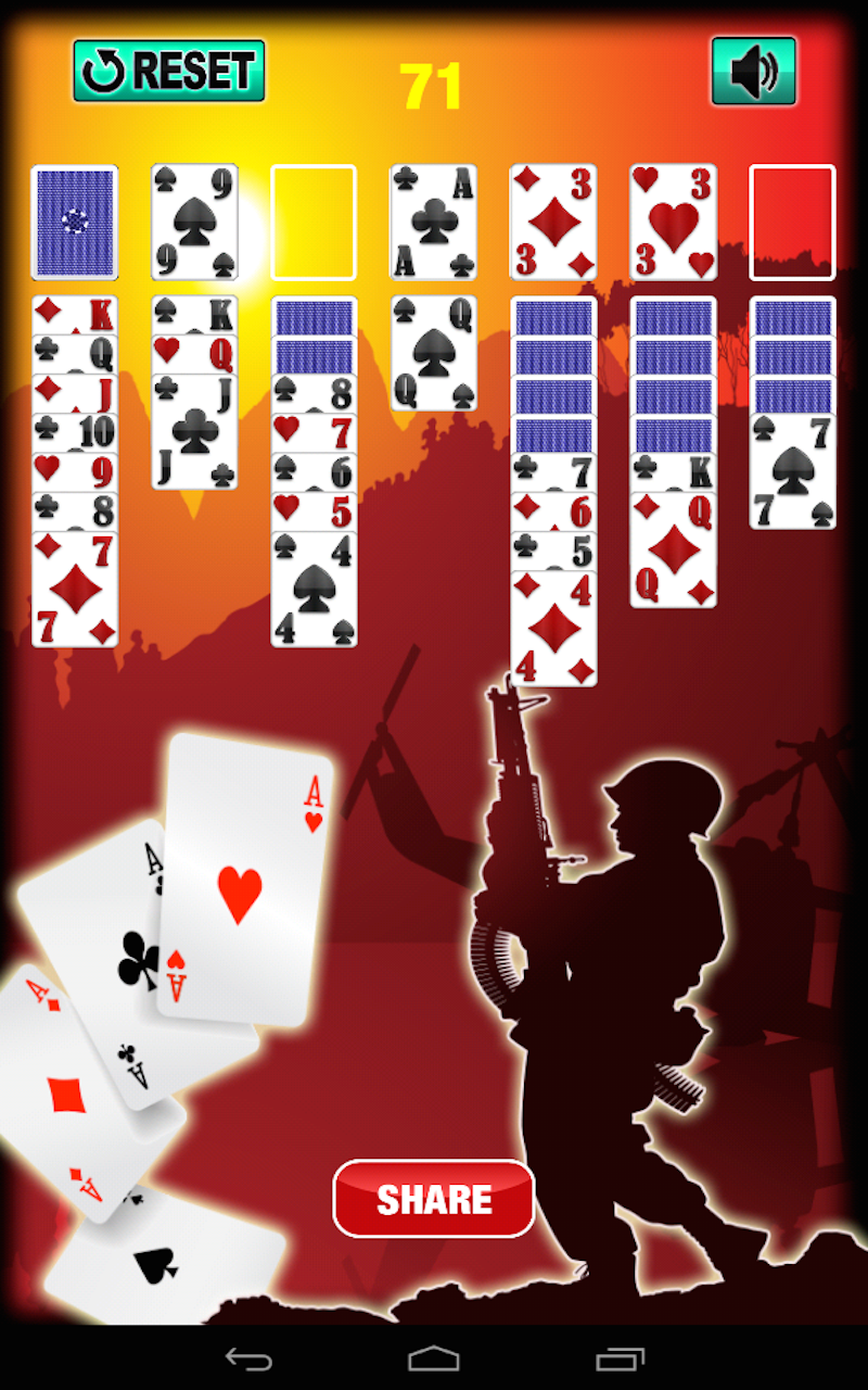 War of Soldiers Honor Solitaire Free Games Battle Jackpot Jackpot ...