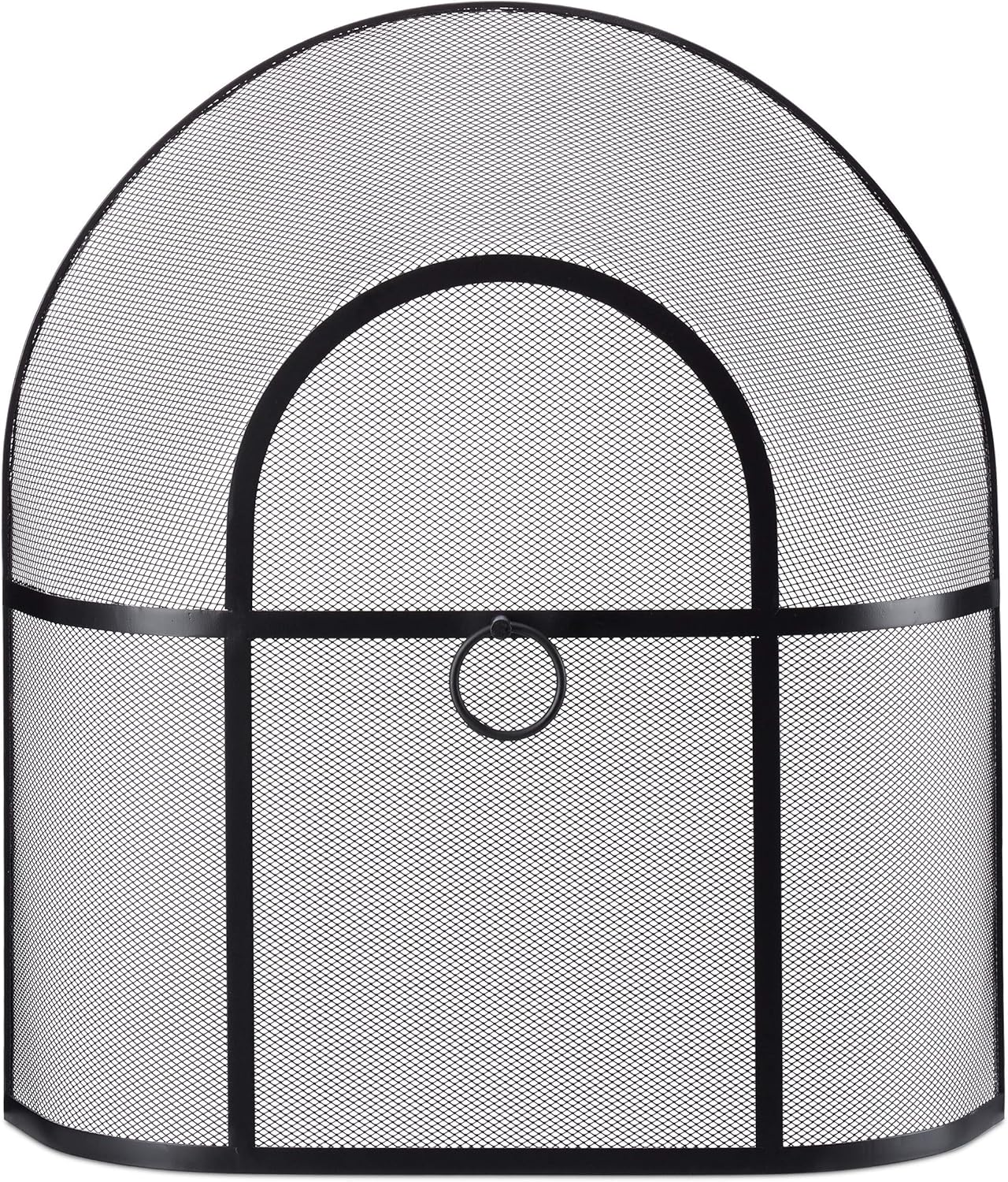 Relaxdays Fireplace Spark Guard Fine Mesh Steel No Drilling Fireplace ...