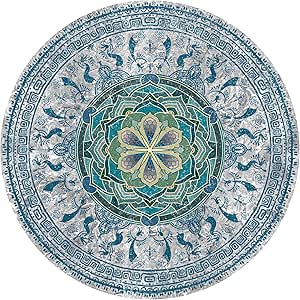 Amazon.com : Knsbk Large Round Yoga Mat 4.6’ x 3.5mm for Exercise ...