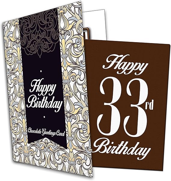 Happy 33rd Birthday - Chocolate Greeting Card: Amazon.co.uk: Grocery