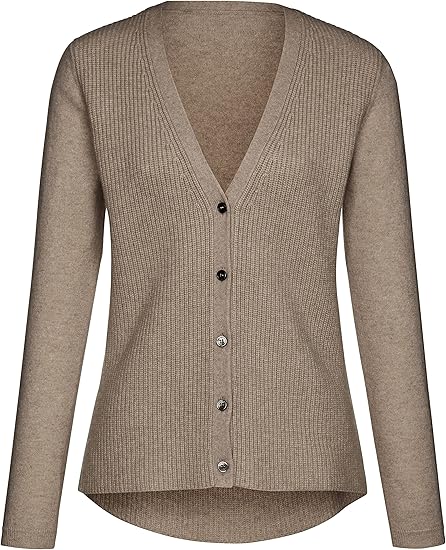 PETER HAHN Damen - Cardigan aus 100% Kaschmir, beige, Damen ...