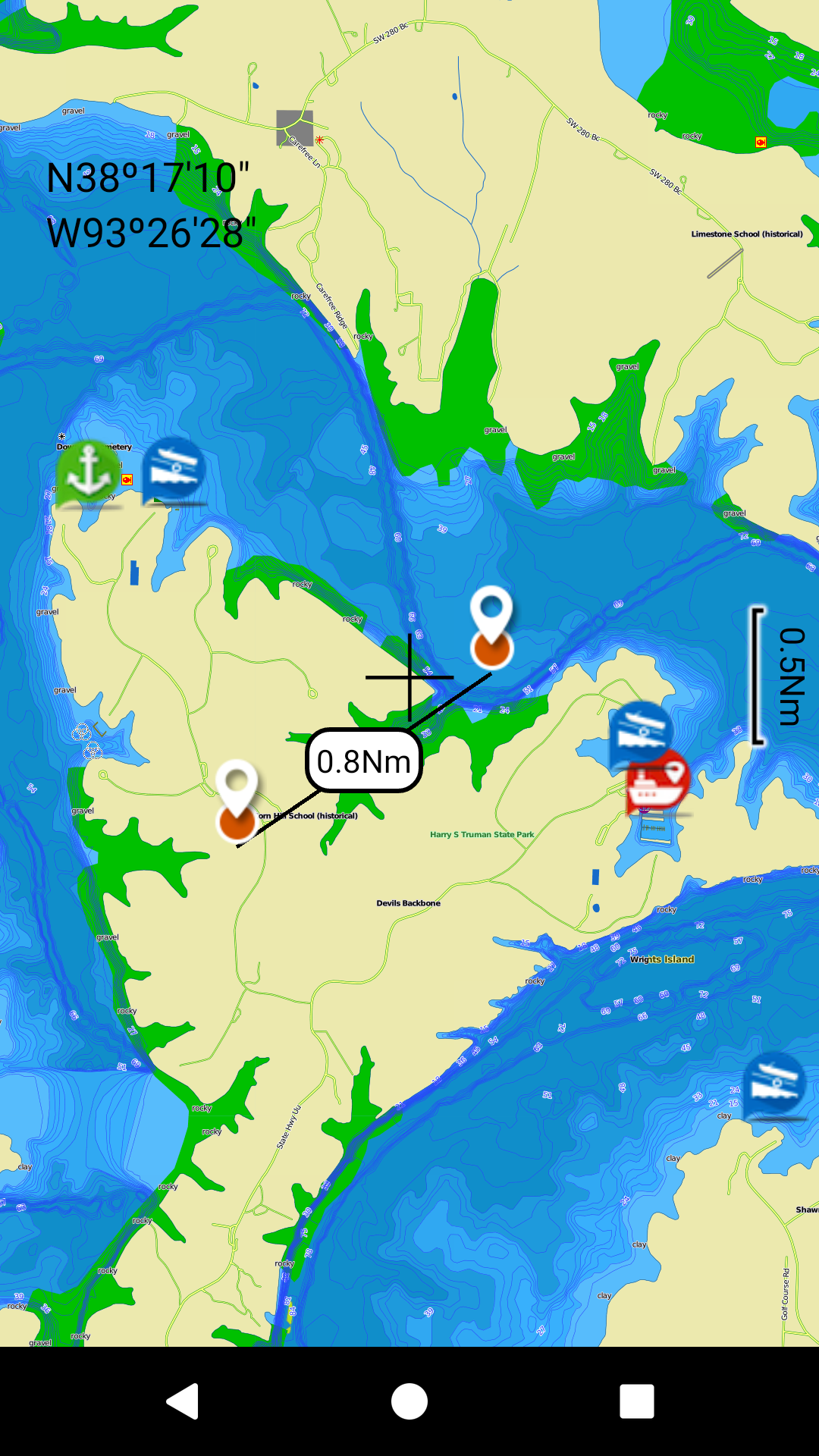 Harry S Truman Reservoir Charts HD GPS Fishing Map By