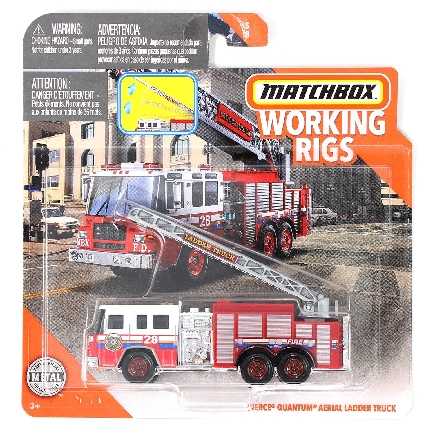 Buy Matchbox Working Rigs MBX FD Pierce Quantum Aerial Ladder Truck ...