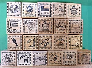 Amazon.com: Country/Passport Rubber Stamp Assortment for 21 Spanish ...