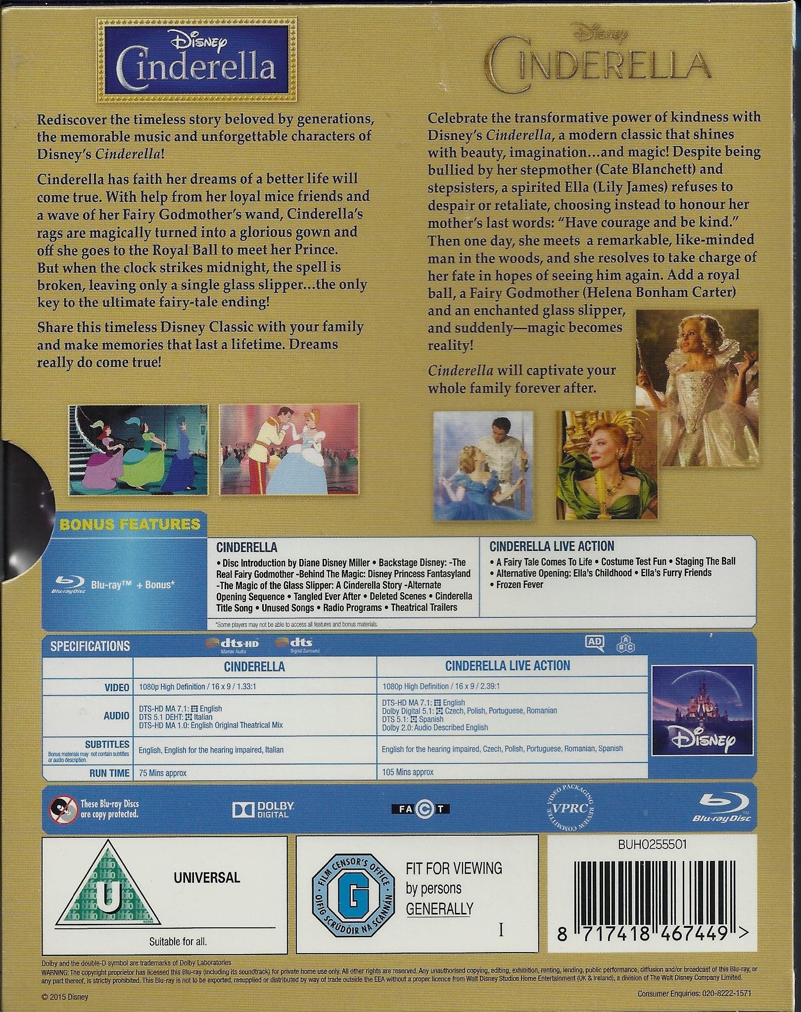 Mua CINDERELLA 2 MOVIE COLLECTION BLU RAY [Blu-ray] [Region Free ...