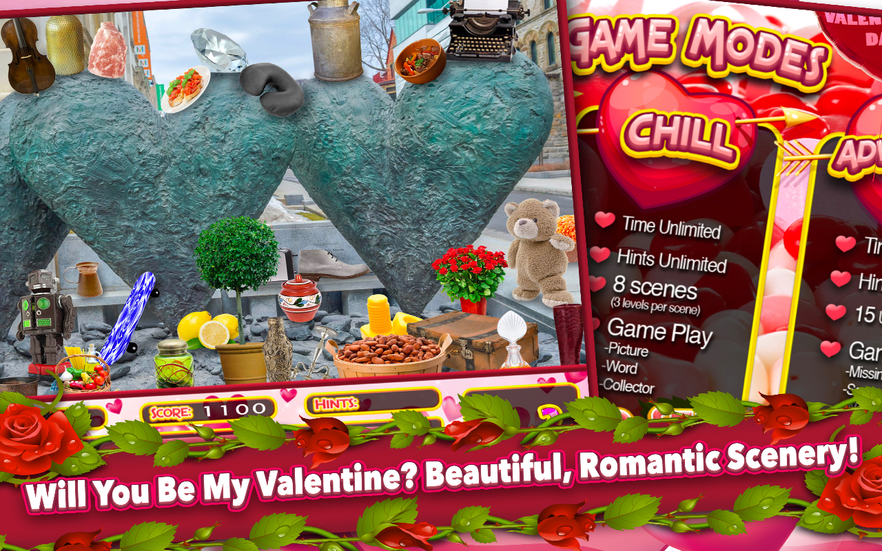 Hidden Object Valentine’s Day - Worldwide Heart Gardens Seek & Find ...