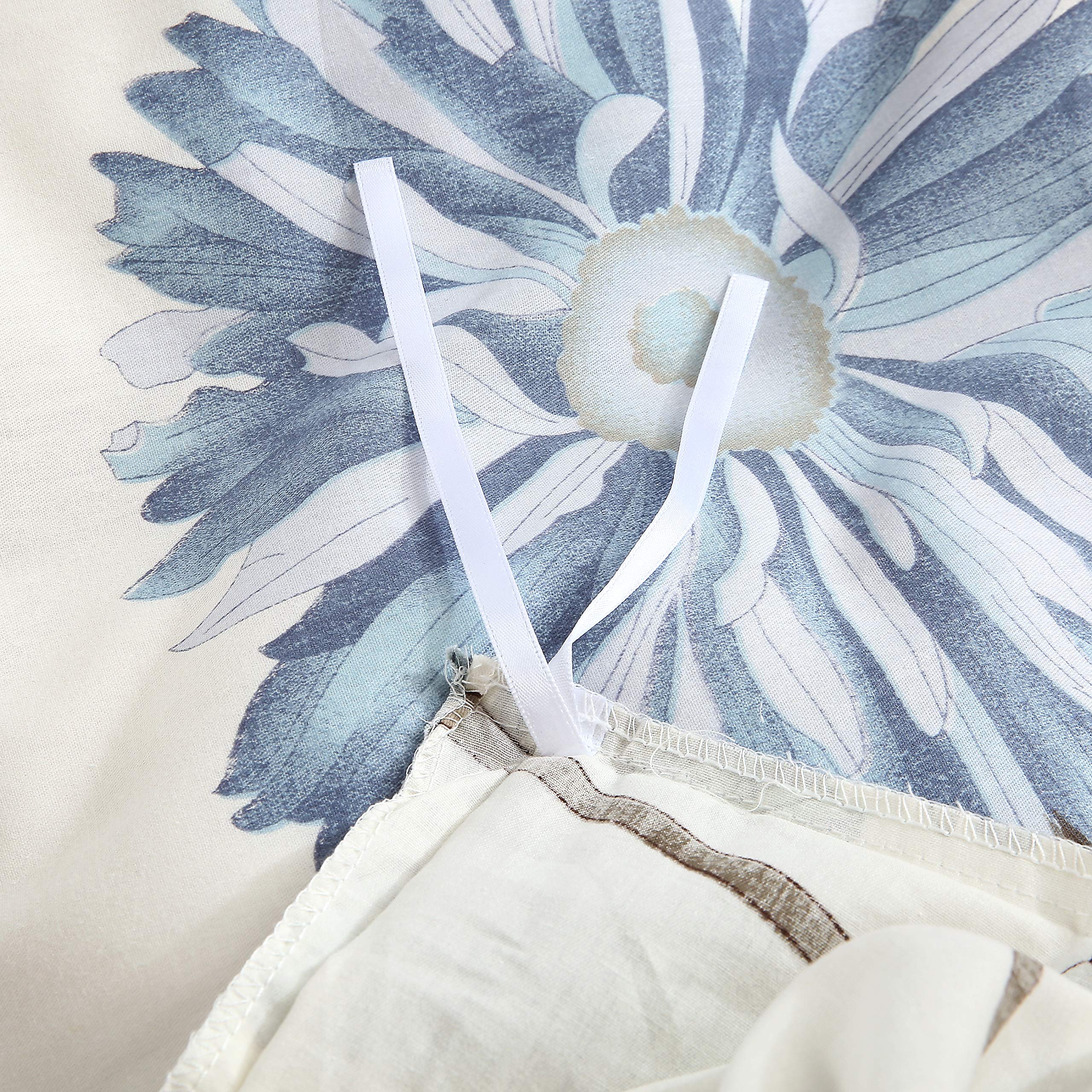 Swanson Beddings Daisy Silhouette Reversible Floral Print 3-Piece 100 ...