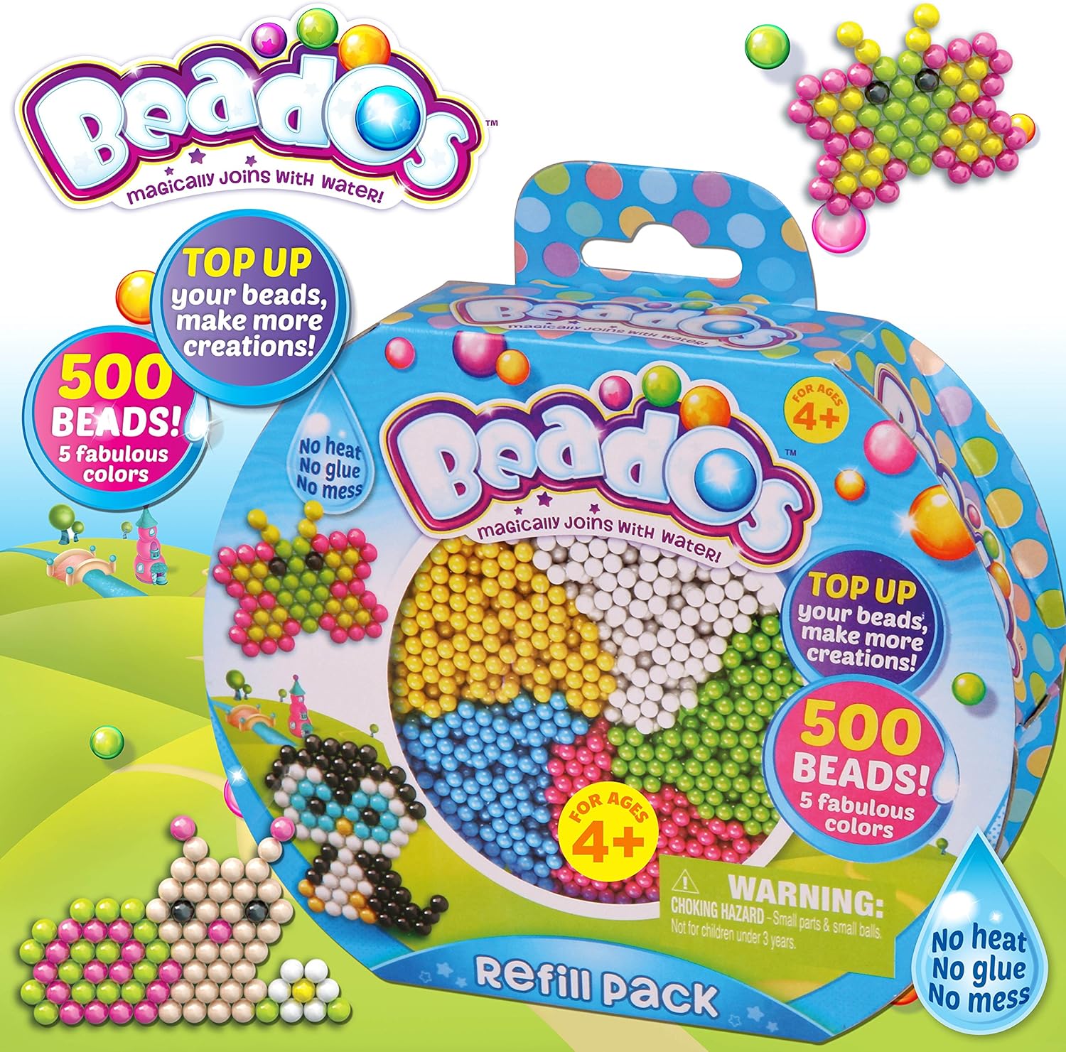 Beados Toy Playset – Refill Pack – Contains 500 Beado’s Beads in 5 ...