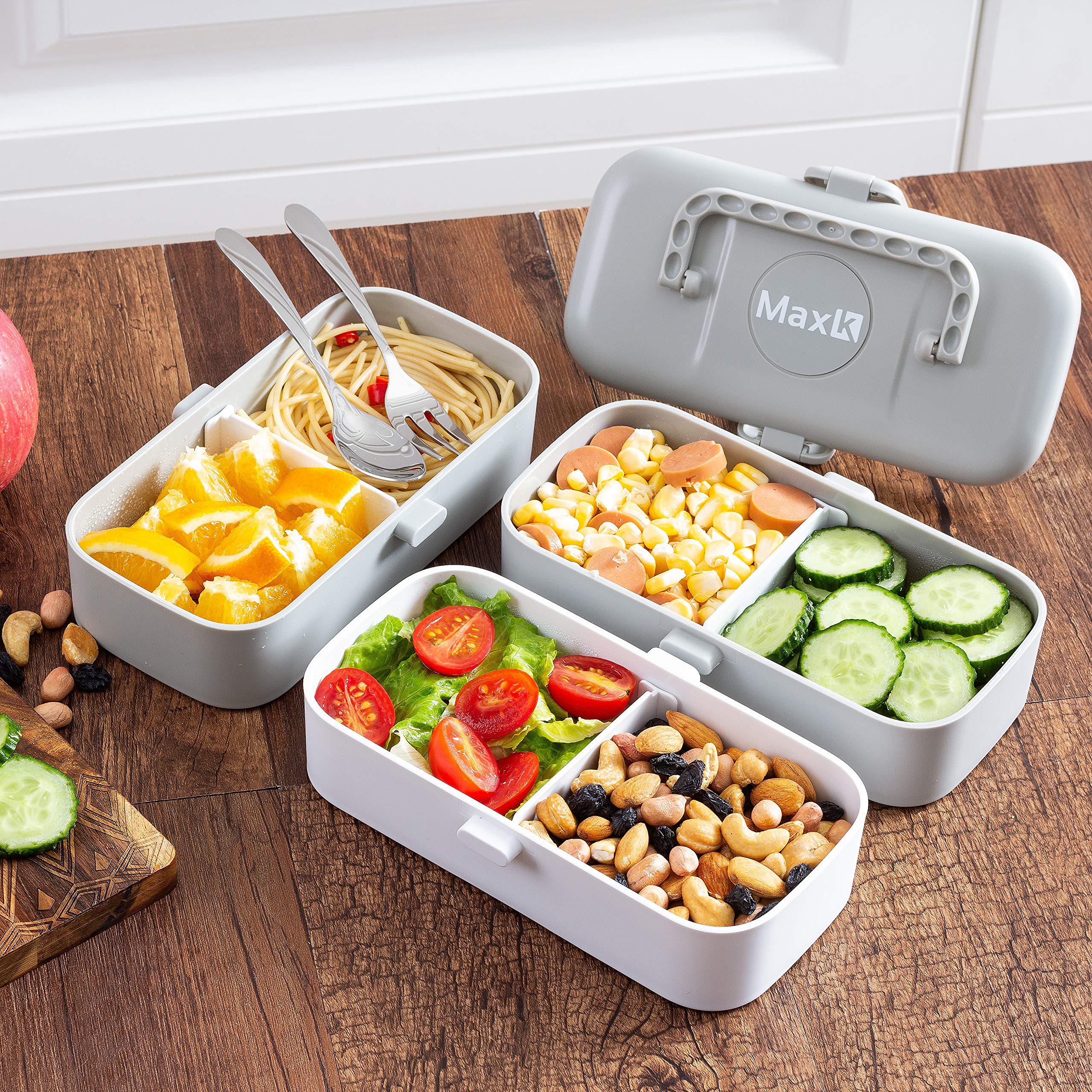 Mua Max K Bento Box with Stainless Steel Cutlery and Carrying Handles ...