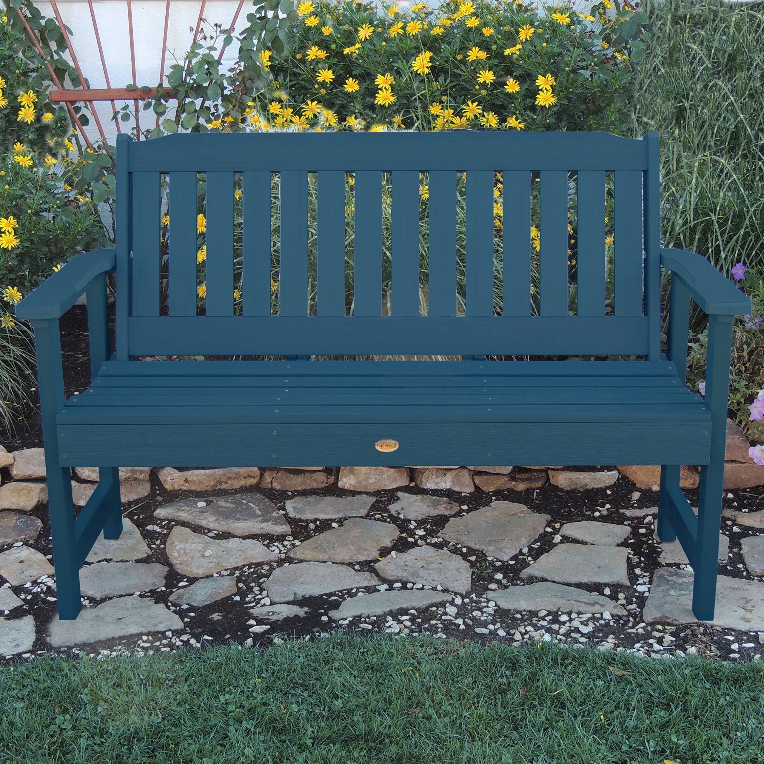 highwood AD-BENW1-NBE Lehigh Garden Bench, 5-Feet, Nantucket Blue