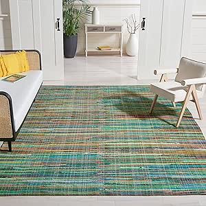Amazon.com: SAFAVIEH Rag Rug Collection 5' x 8' Green/Multi RAR240E ...