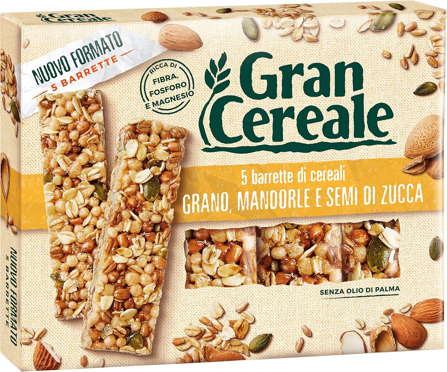 Gran Cereale - Snack Barrette 4 Cereali Grano, Mandorle e Semi di Zucca ...