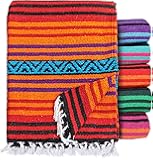 Amazon.com: MEXIMART Yoga Blanket Hand Woven Authentic Mexican Falsa in ...