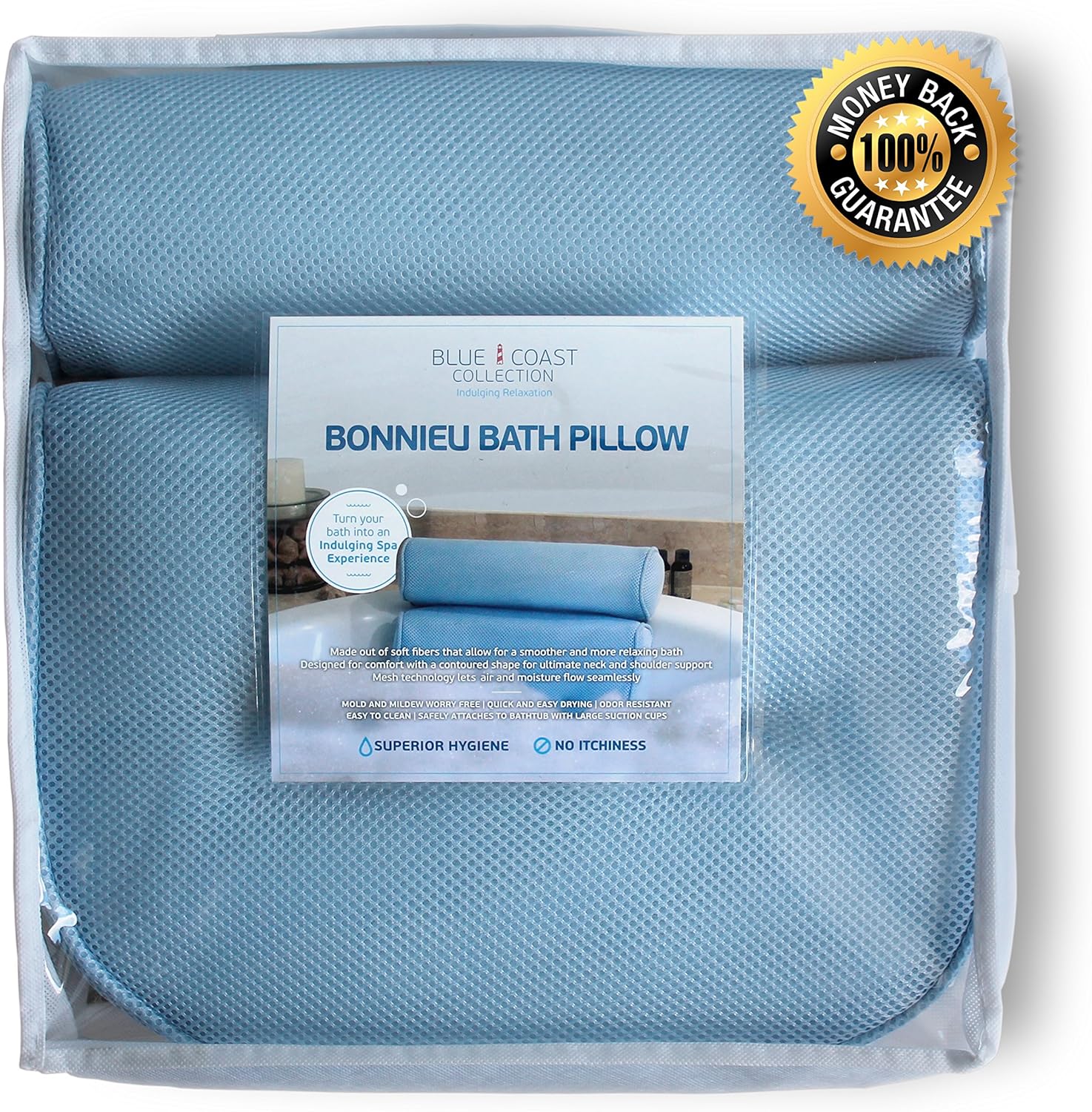 Blue Coast Collection–Coussin de Bain pour Baignoire et Jacuzzi! L ...