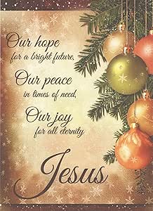 Amazon.com : Religious Christmas Card 9 Pack ~ Jesus, Our Hope, Peace ...