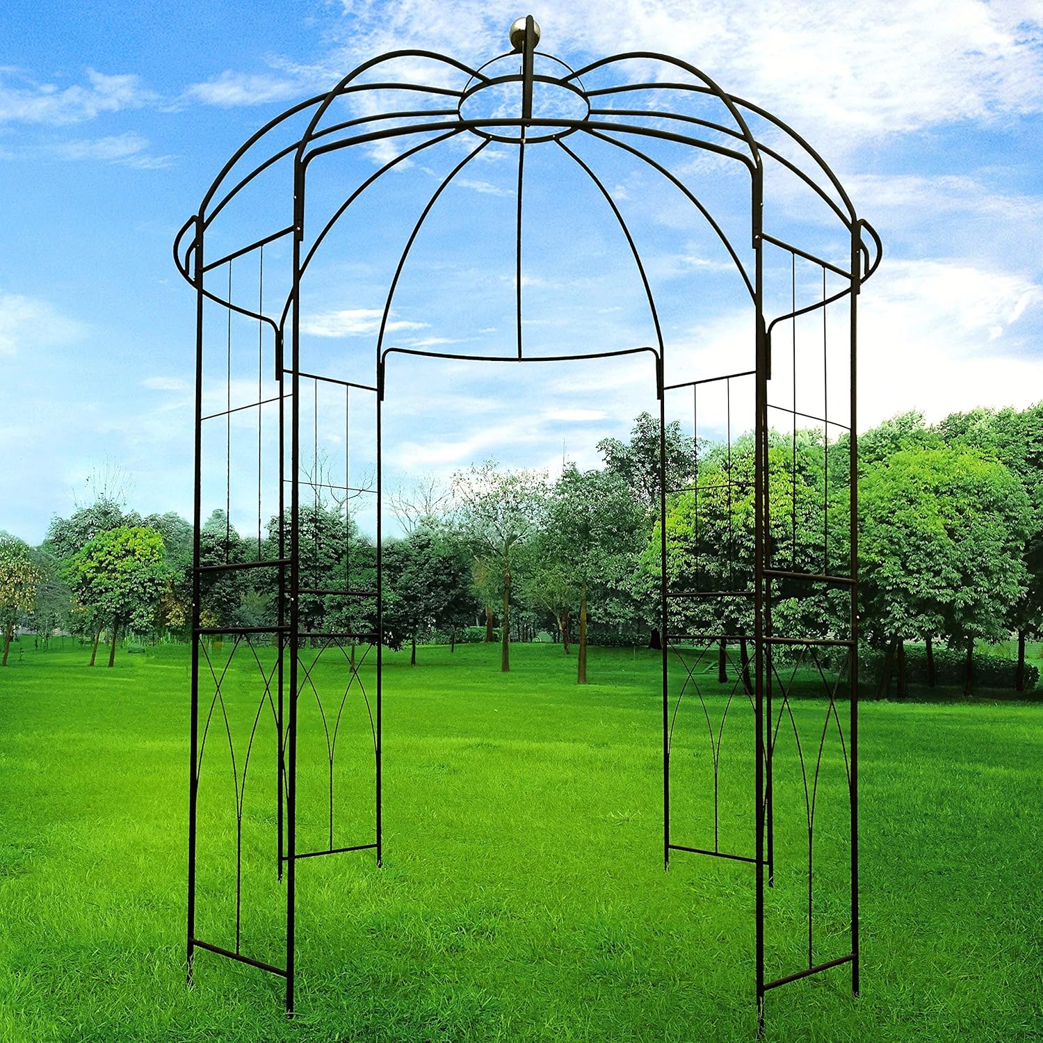 OUTOUR® French Style 4-Sided Birdcage Shape Metal Gazebo Pergola ...