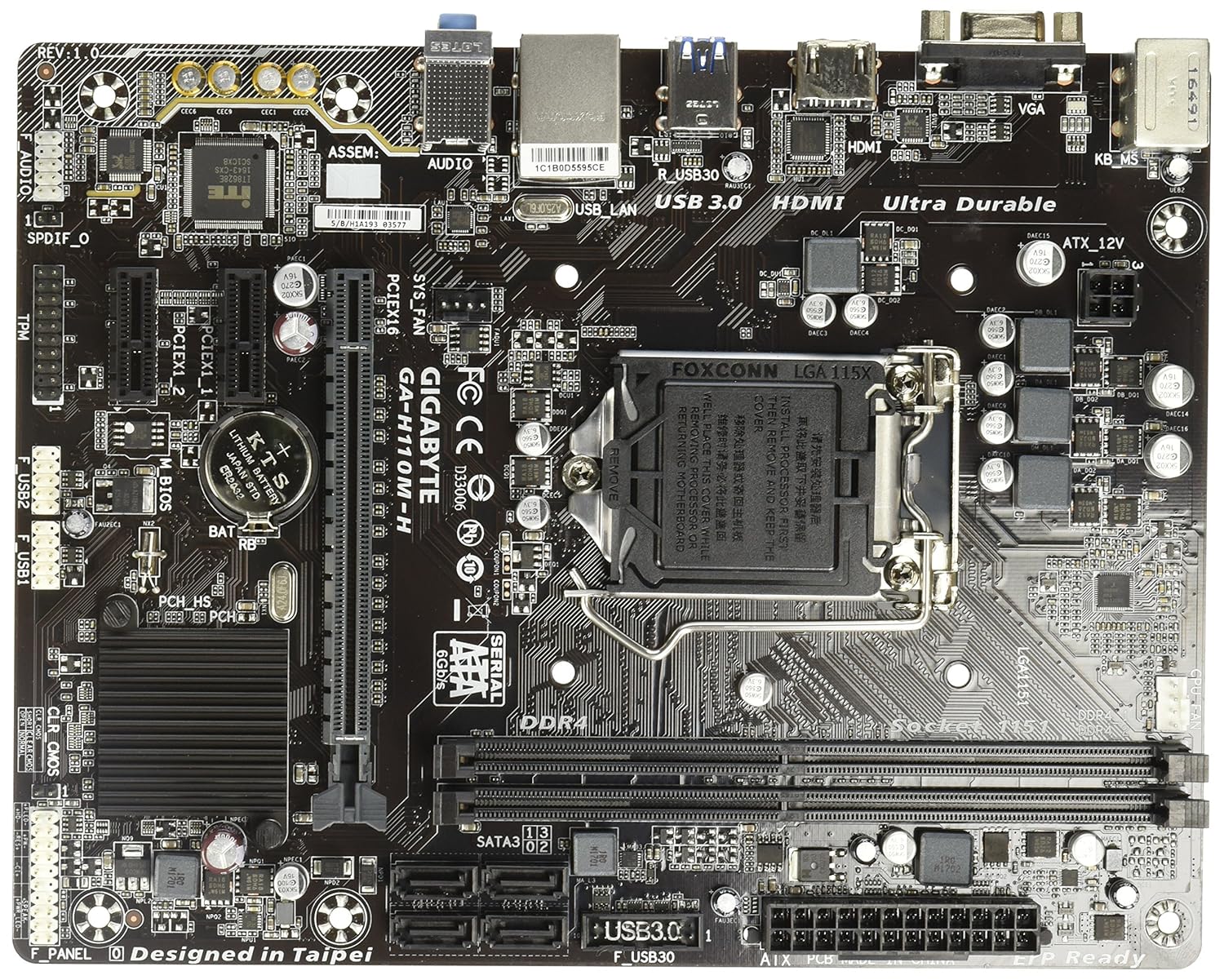 Amazon.in: Buy Gigabyte GA-H110M-H M-ATX Motherboard with Realtek GbE ...