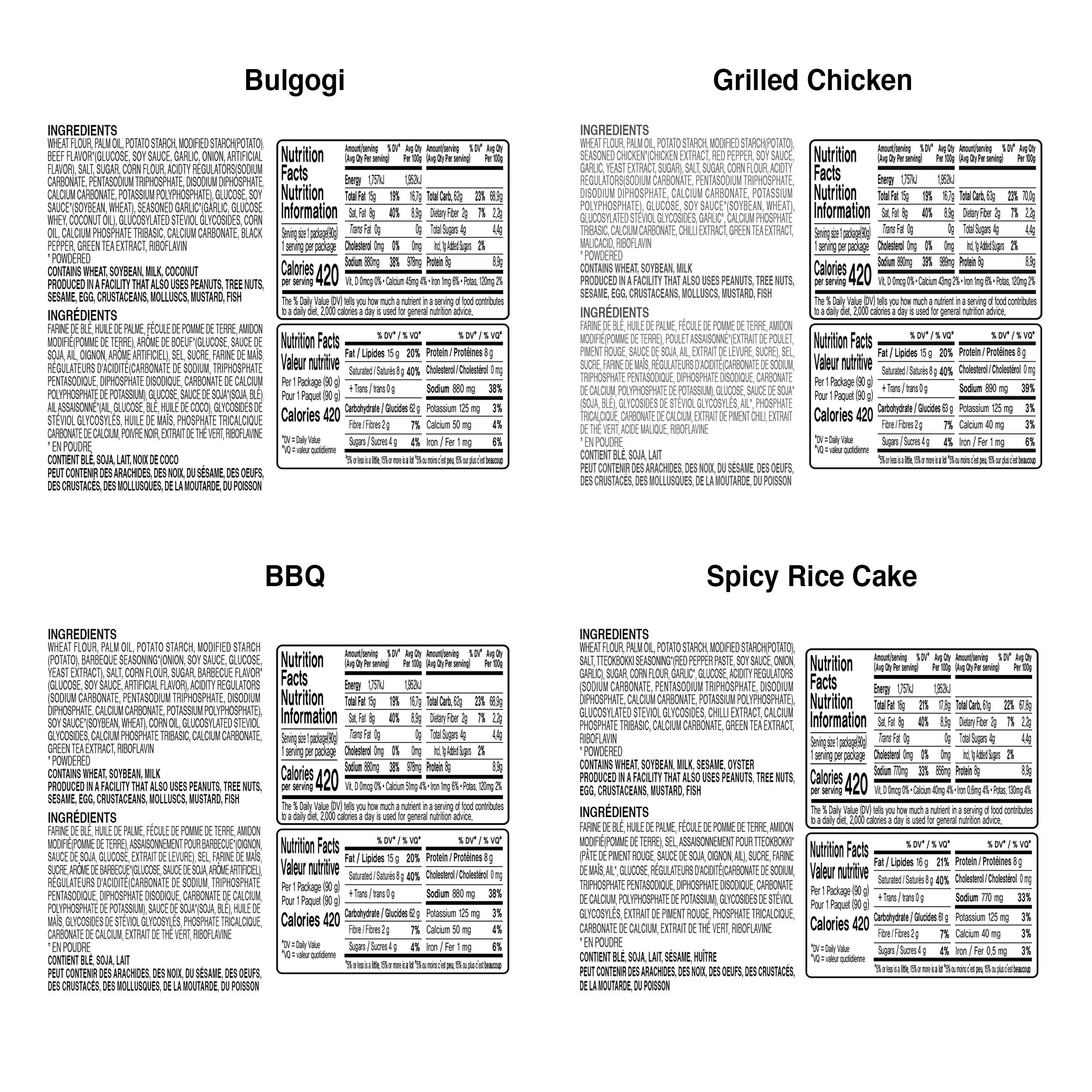 Mua PPUSHU PPUSHU NOODLE SNACK- 2 of each Bbq, Bulgogi, Grilled Chicken ...