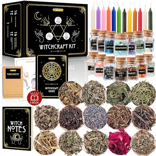 Wyspell Witchcraft Supplies Kit for Witch Altar 54PCS - Spell Candles ...