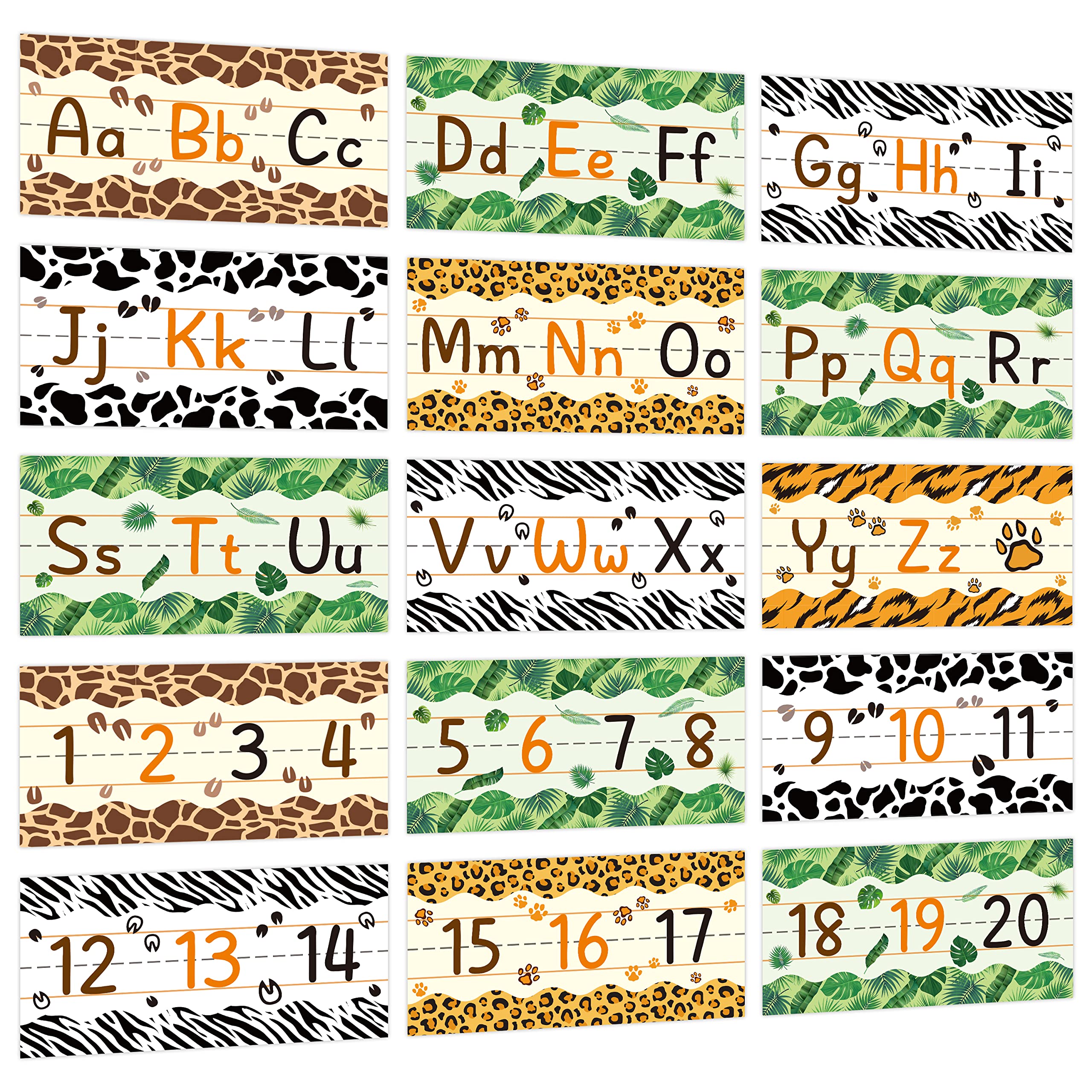 Mua TICIAGA 15PCS Safari Animal Alphabet Line Bulletin Board Set ...