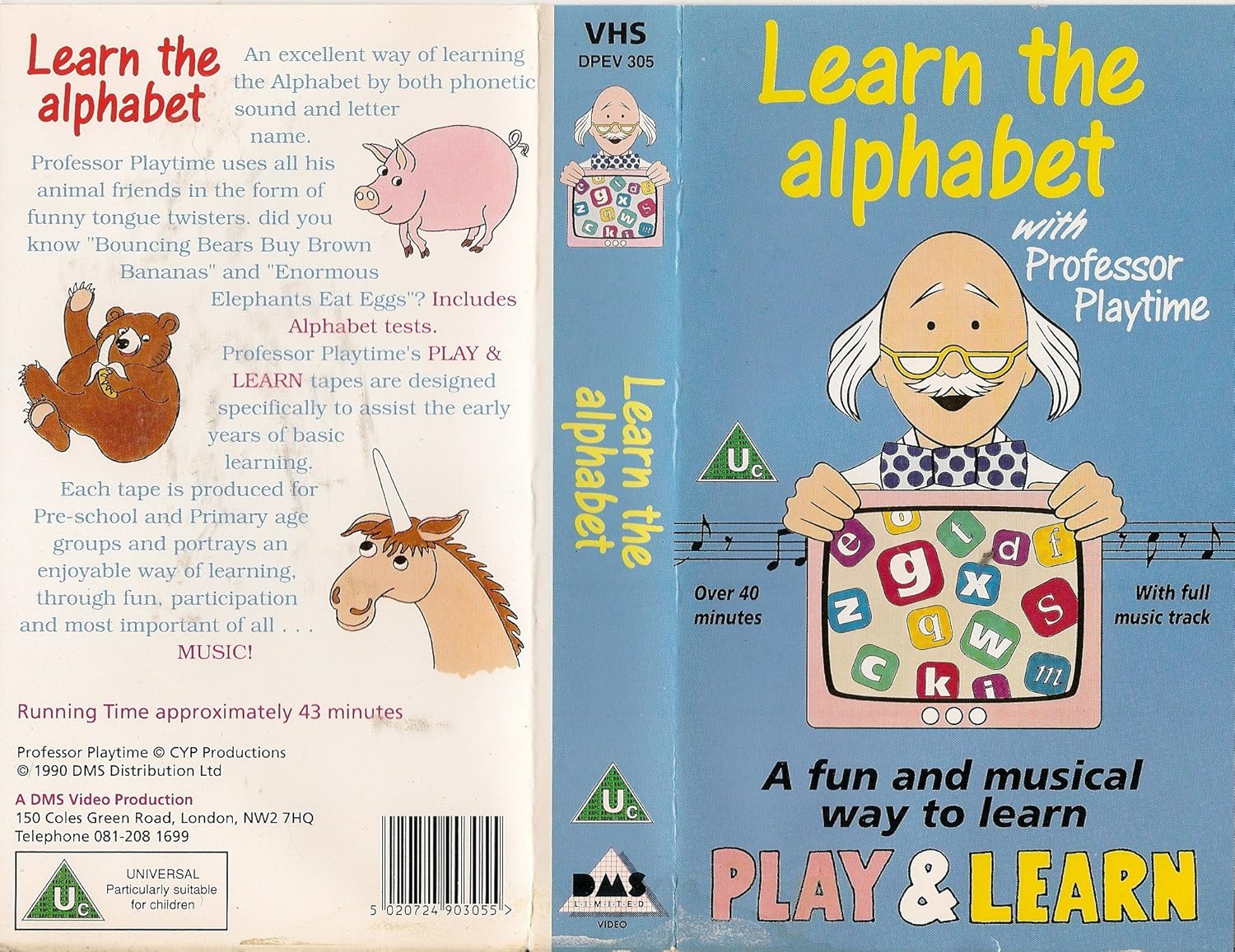 Learn The Alphabet With Professor Playtime [VHS]: Amazon.co.uk: Video
