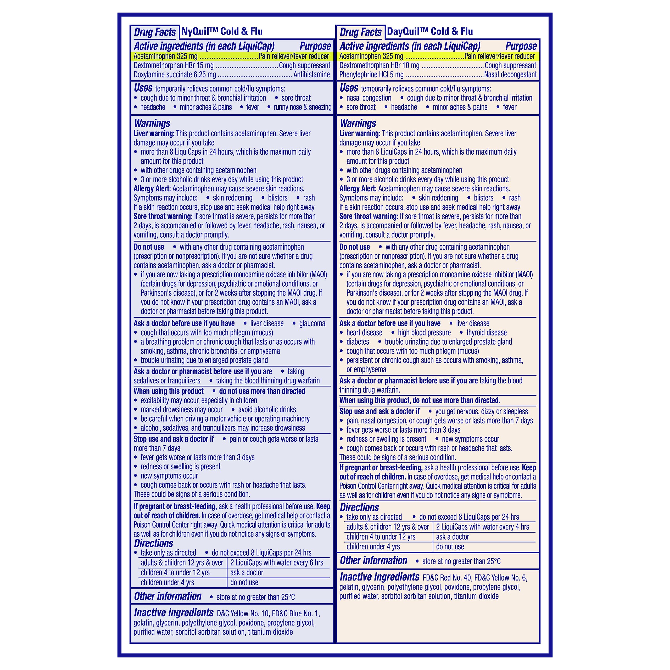 Vicks DayQuil And NyQuil Combo Pack, Cold & Flu Medicine, Powerful ...