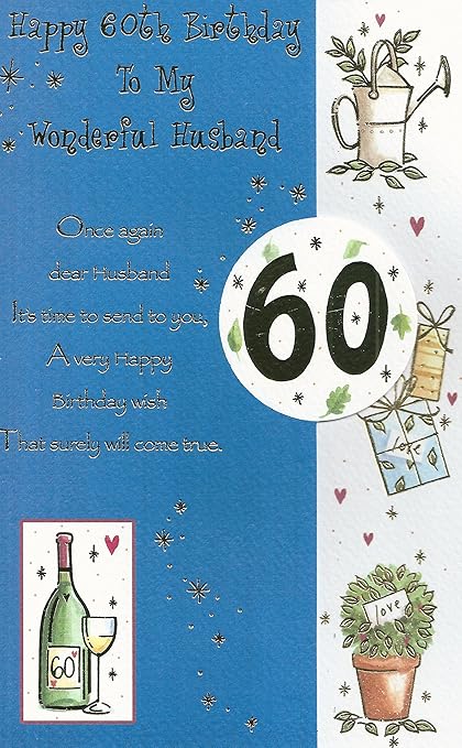 Happy 60th Birthday To My Wonderful Husband Card Amazon co uk Office happy-60th-birthday-to-my-wonderful-husband-card-amazon-co-uk-office