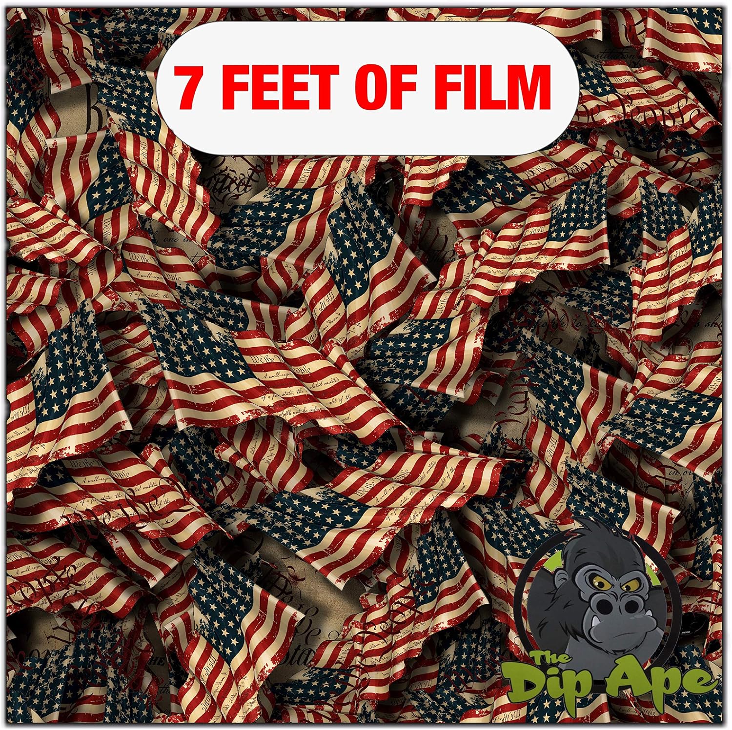 Amazon.com: Hydrographic Film We The People Flags Distressed