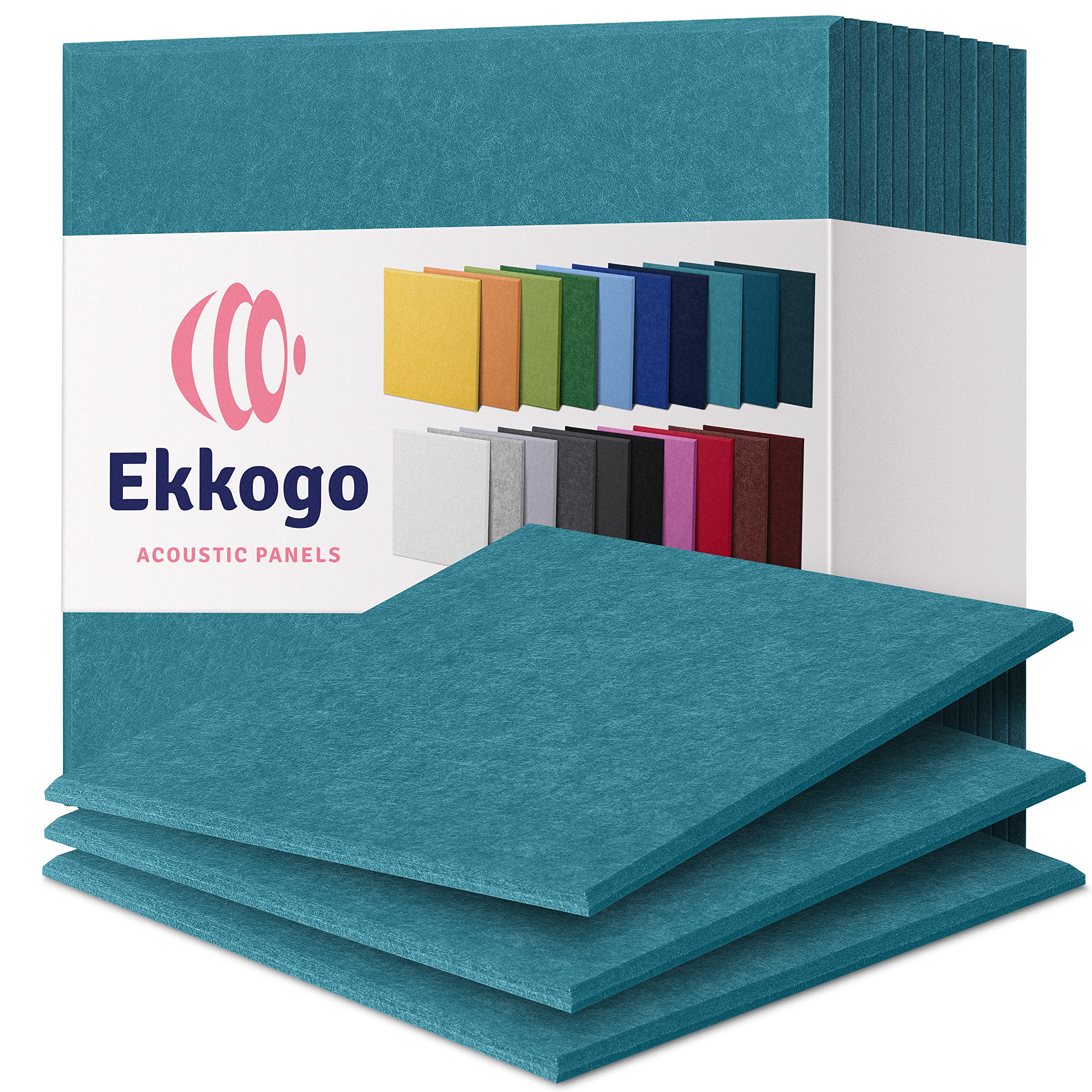 Ekkogo Acoustic Panels 12-Pack Soundproof Wall Panels 12"X12"X0.4 ...