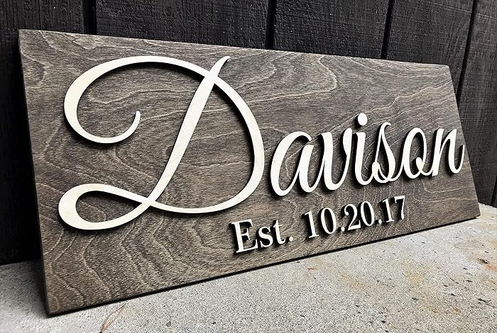 Amazon.com: Custom Wood Sign Personalized Wedding Gift Wood Wall Art ...