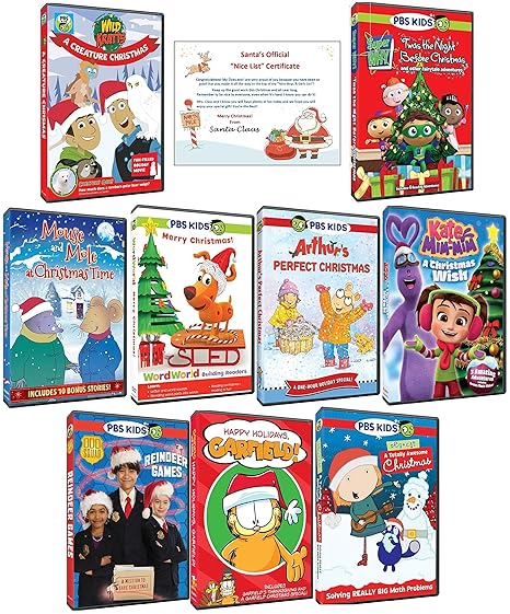 Amazon.com: PBS Kids Christmas Gift Set with 9 DVDs & Letter From Santa ...